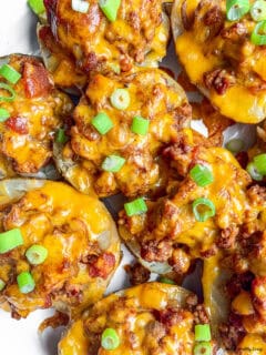 Ground Turkey Stuffed Potato Skins