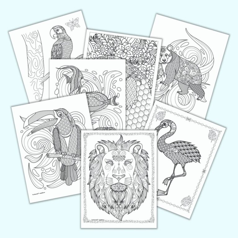 19 Animal Coloring Pages for Adults